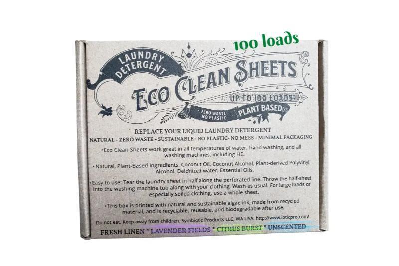 Eco Clean Laundry Sheets - Concentrated Laundry Detergent UNSCENTED ...